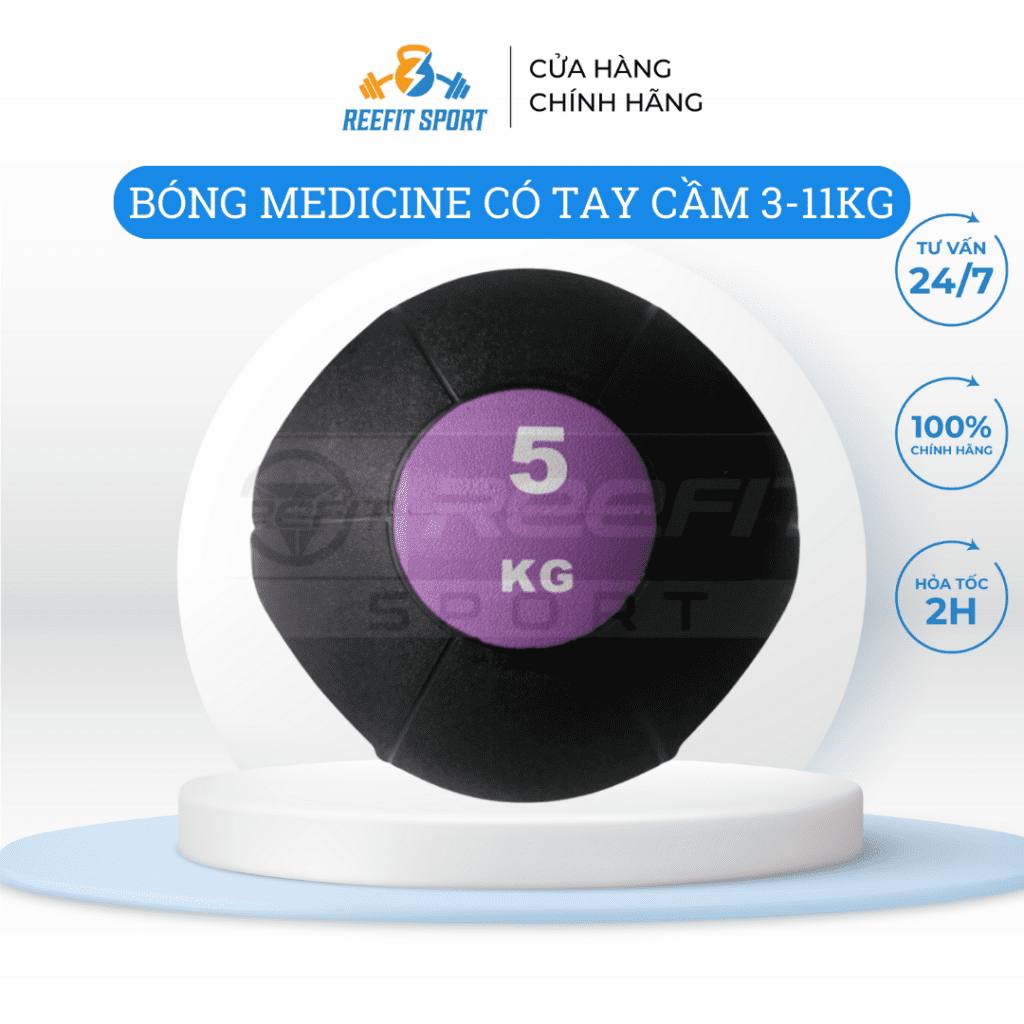 Bóng tạ Medicine Ball có tay cầm 3kg 4kg 5kg 6kg 7kg 8kg 9kg 10kg 11kg RF-54002 - Phúc Thành Sport