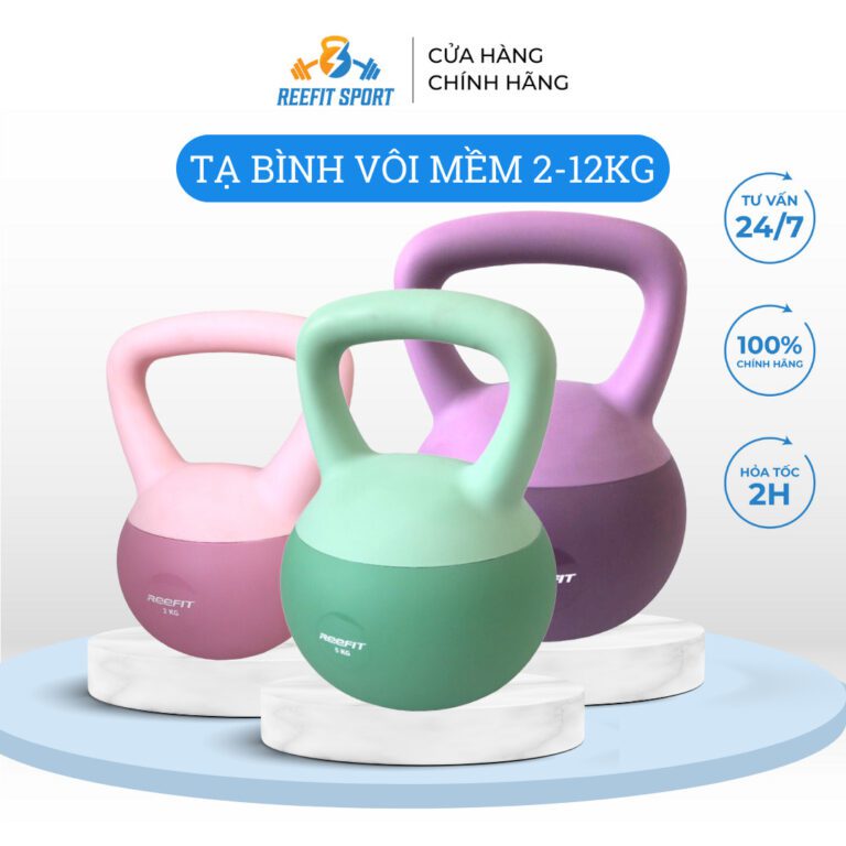 Tạ bình vôi mềm PVC thế hệ mới màu pastel 2kg 3kg 4kg 5kg 6kg 8kg 10kg12kg - Phúc Thành Sport