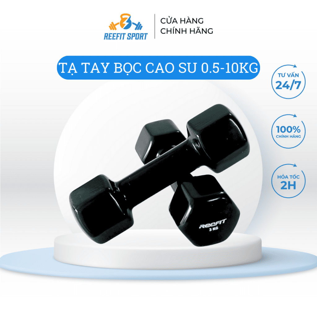 Tạ tay bọc cao su non cao cấp Reefit Sport - Phúc Thành Sport
