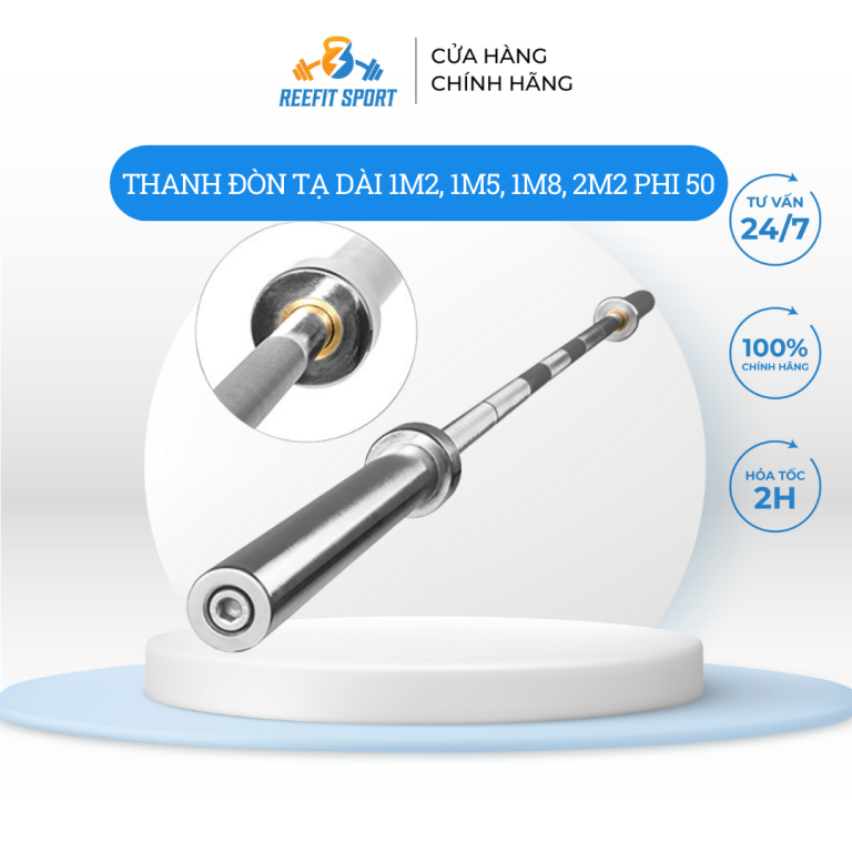 Thanh đòn tạ nhập dài 1m2,1m5,1m8, 2m2 phi 50 - Phúc Thành Sport